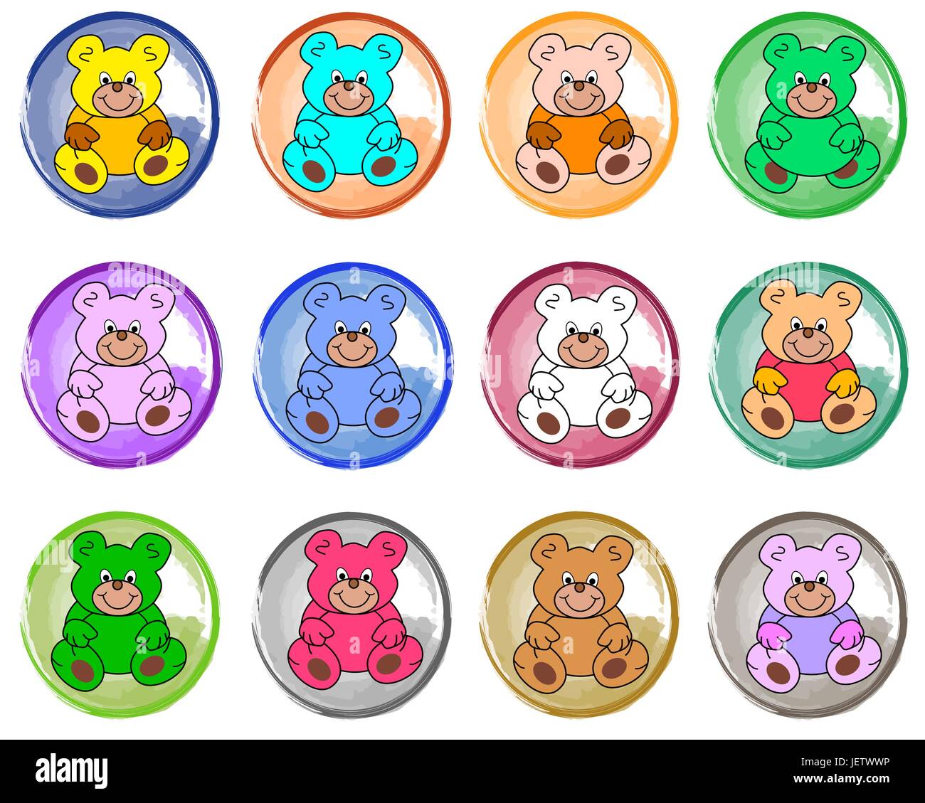 round blobs with teddy bear - indemnified illustrations Stock Vector ...