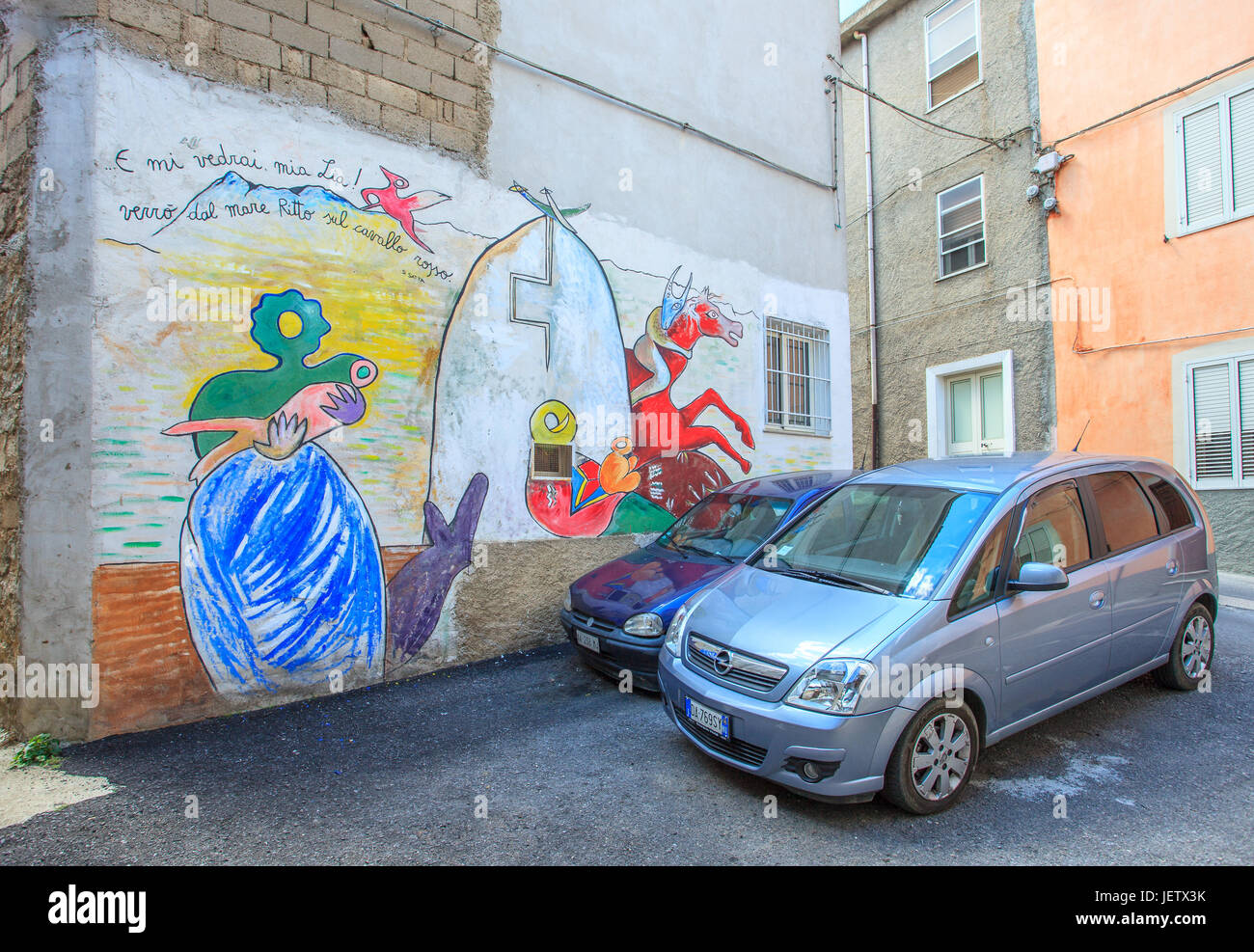 The murals of the city of Orgosolo Stock Photo - Alamy