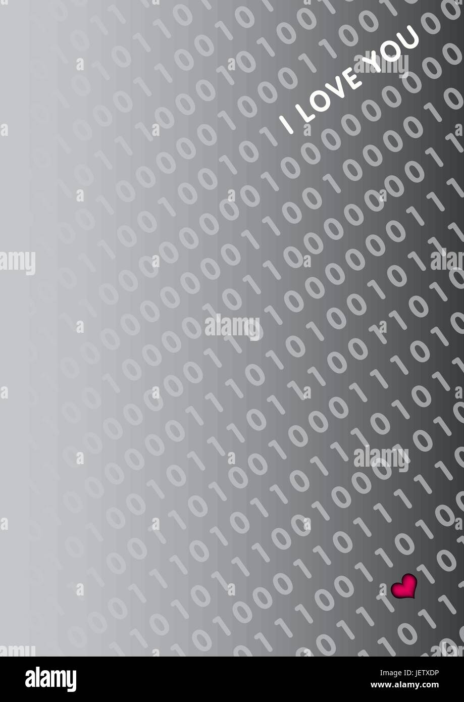 diagonal, code, binary code, light grey, heart, grey, gray, red ...