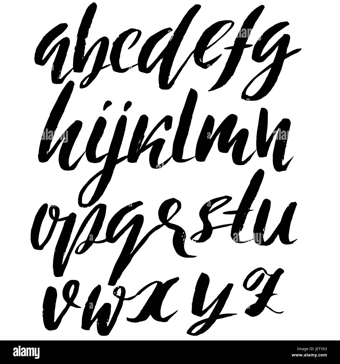 Hand drawn elegant calligraphy font. Modern brush lettering. Grunge ...