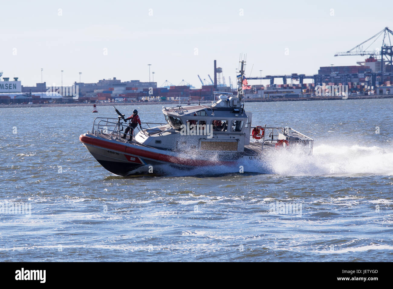 Coast Guard boat, New York Harbor, New York CIty, USA Stock Photo - Alamy