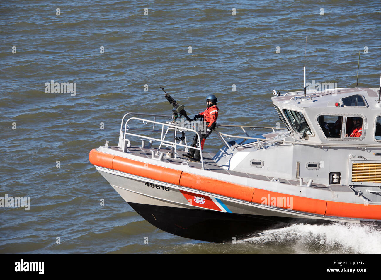 Coast Guard boat, New York Harbor, New York CIty, USA Stock Photo - Alamy