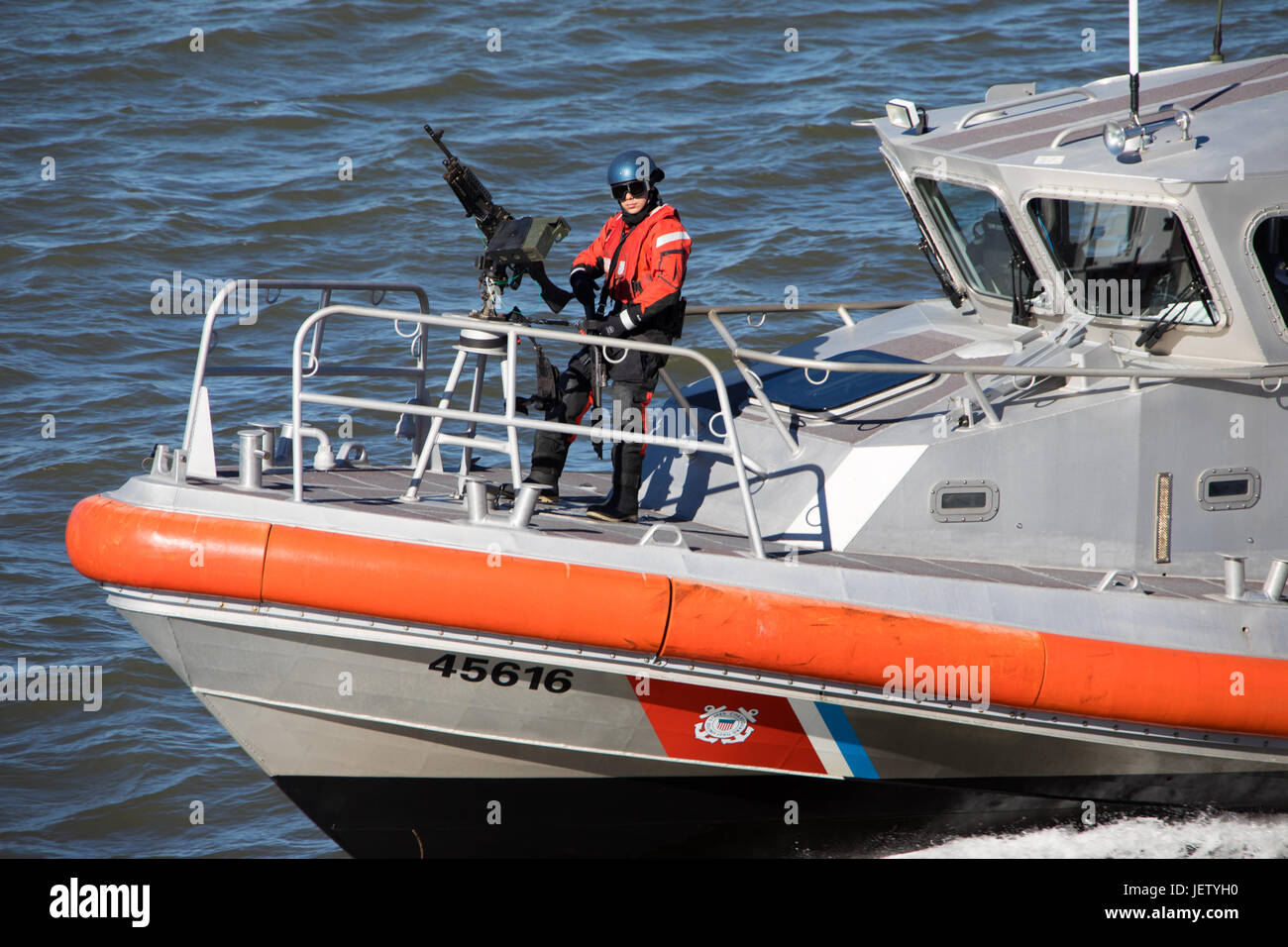 Coast Guard boat, New York Harbor, New York CIty, USA Stock Photo - Alamy