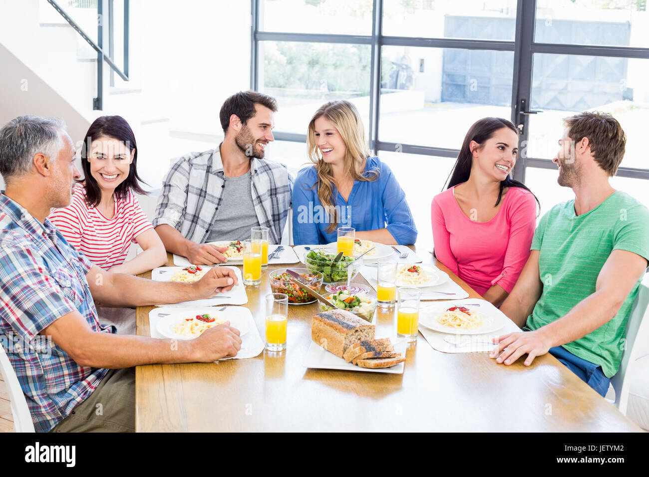 Beautiful woman interacting having glass hi-res stock photography and images - Alamy