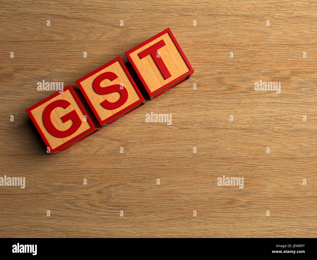 G S T concept - 3D Rendering Image Stock Photo - Alamy