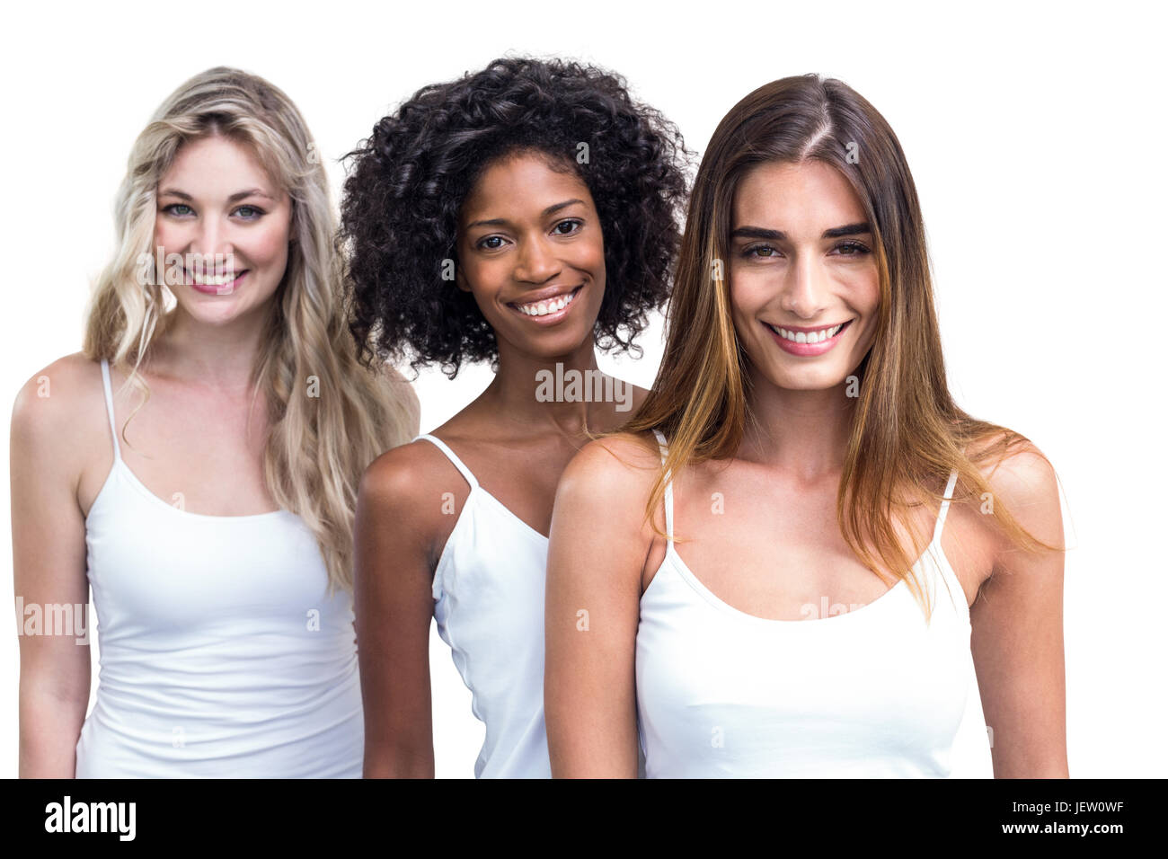 Multiethnic women standing in a line Stock Photo - Alamy