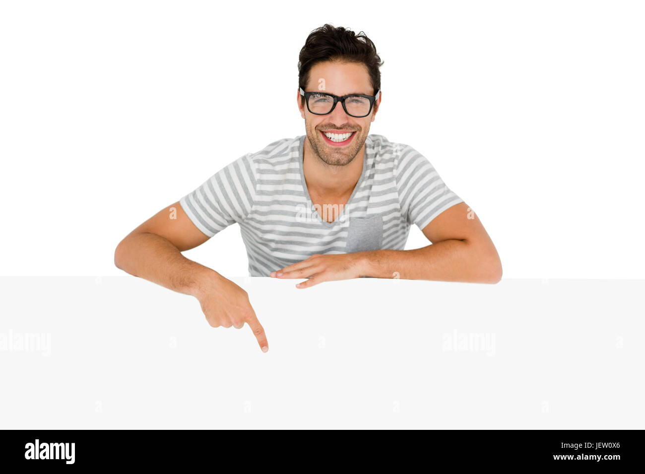 Man pointing to the white board Stock Photo - Alamy