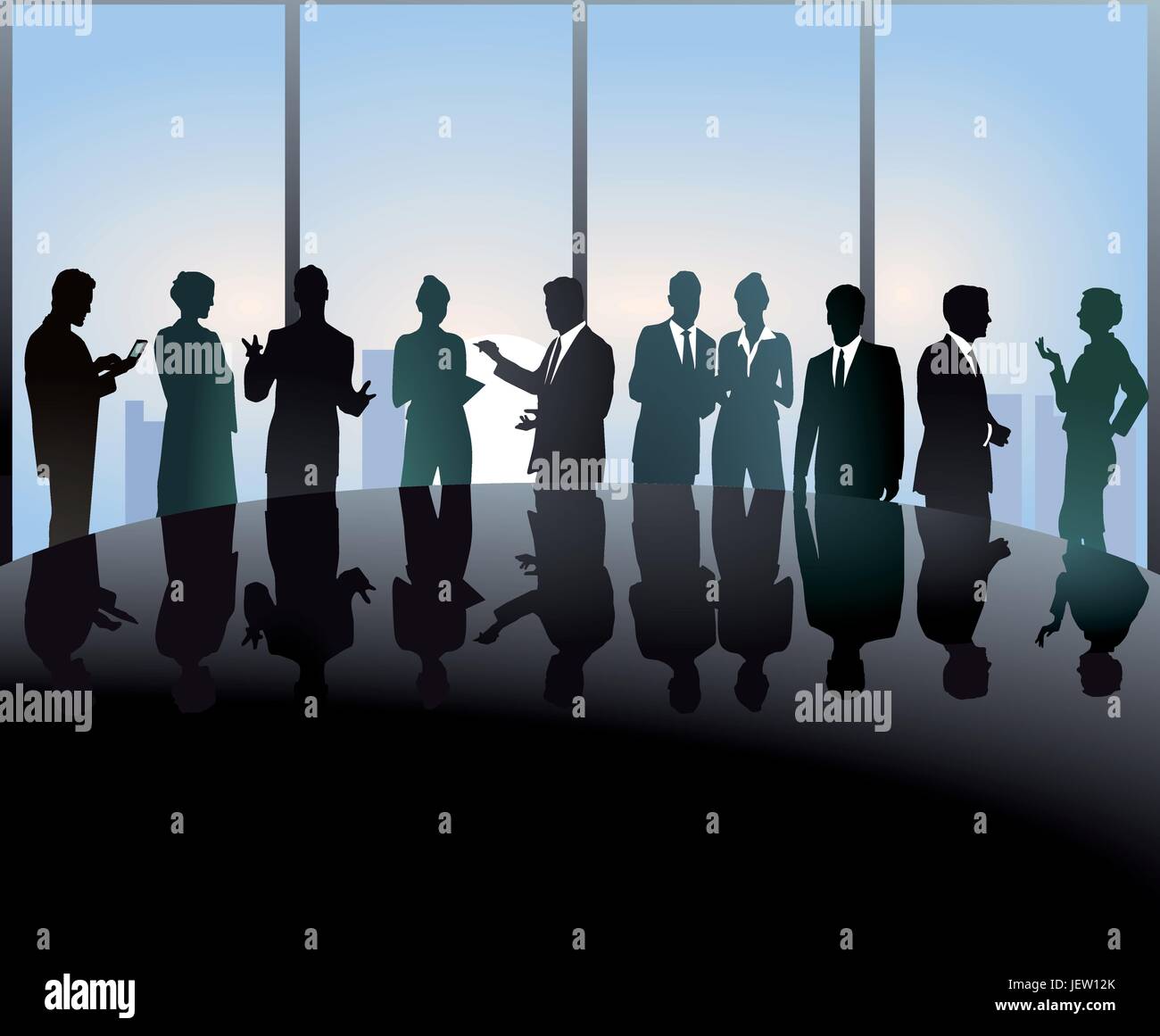 meeting at conference table Stock Vector Image & Art - Alamy