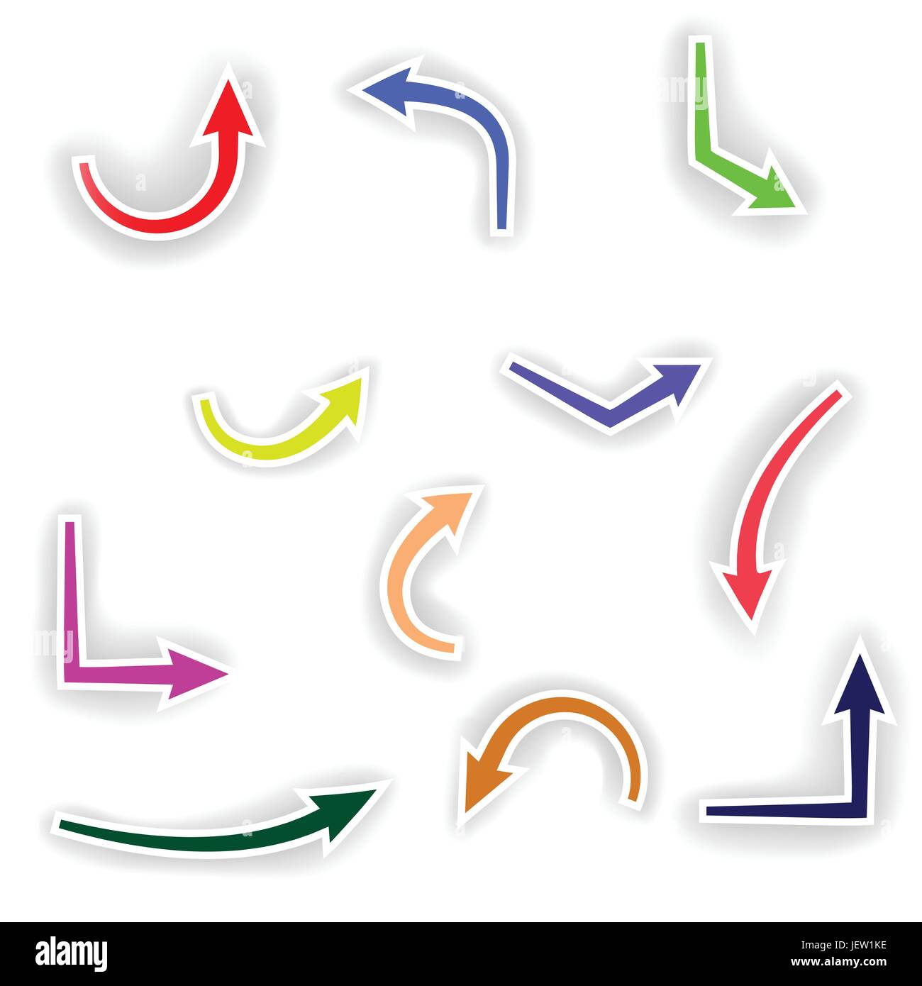 pointer, down, collection, sign, icon, circular, arrow, red, blue ...