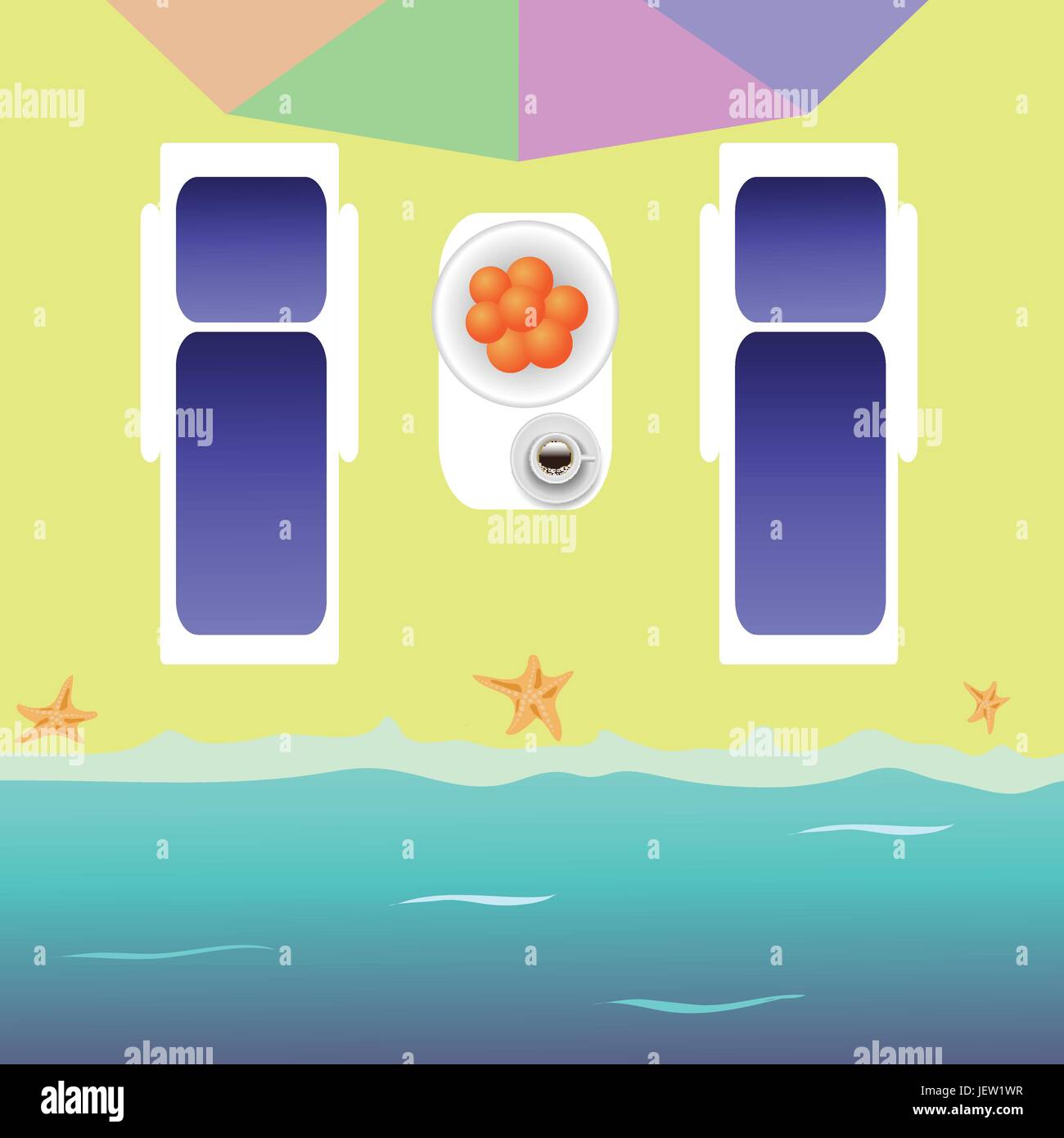 Sunbathe beach summer holiday resort Stock Vector Images - Alamy