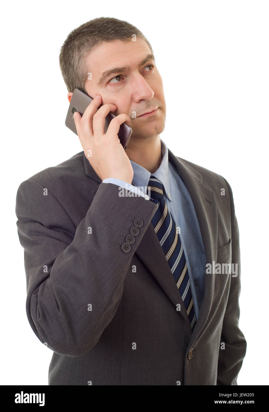 worried business man on the phone, isolated Stock Photo - Alamy