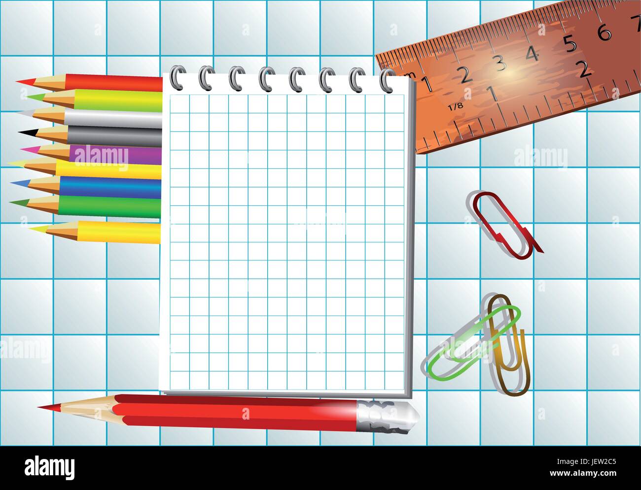 note, memo, education, ruler, spiral, open, pencils, equipment ...