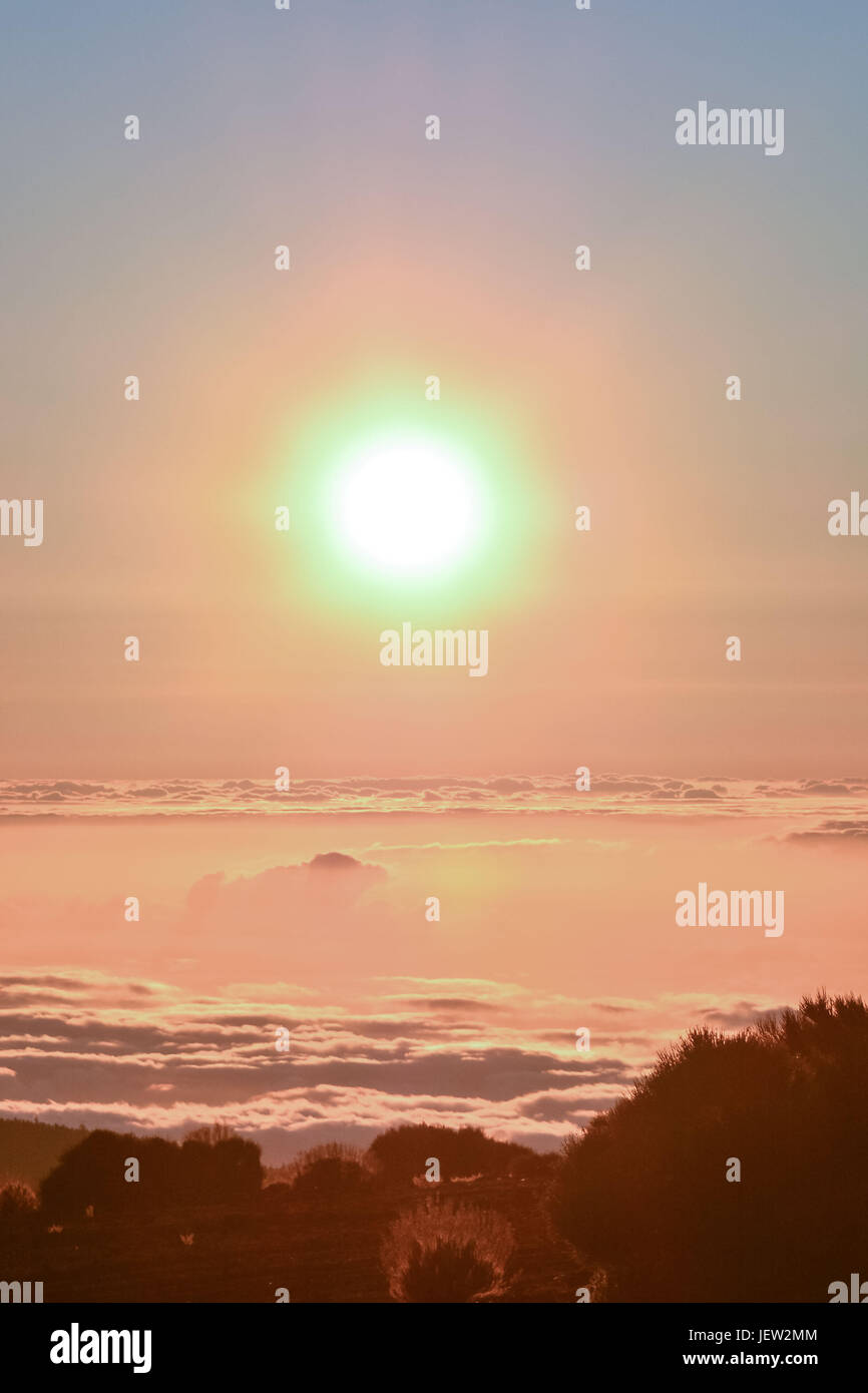 Orange Sun Setting Stock Photo - Alamy