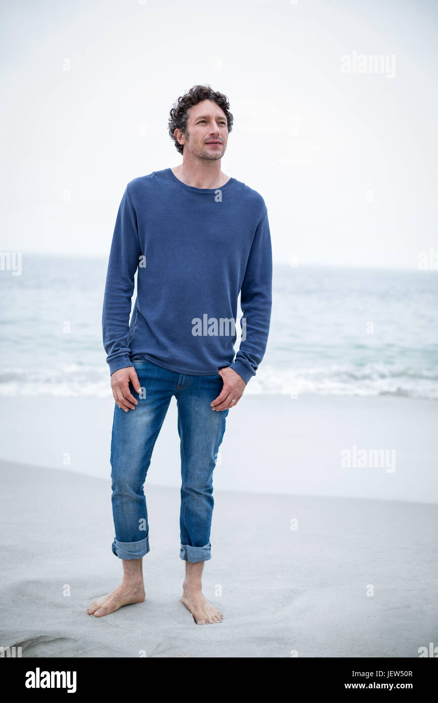 Good Looking Man On Beach