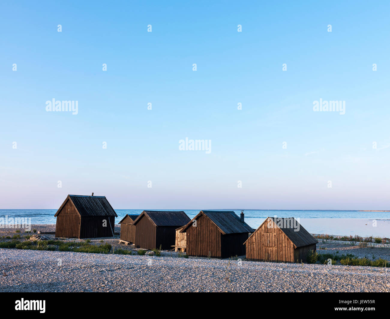 Wooden houses at sea Stock Photo - Alamy