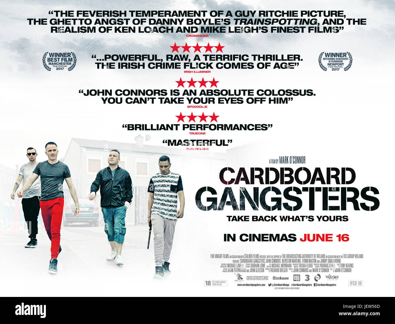 CARDBOARD GANGSTERS, Irish poster, from left: Paul Alwright, Fionn ...