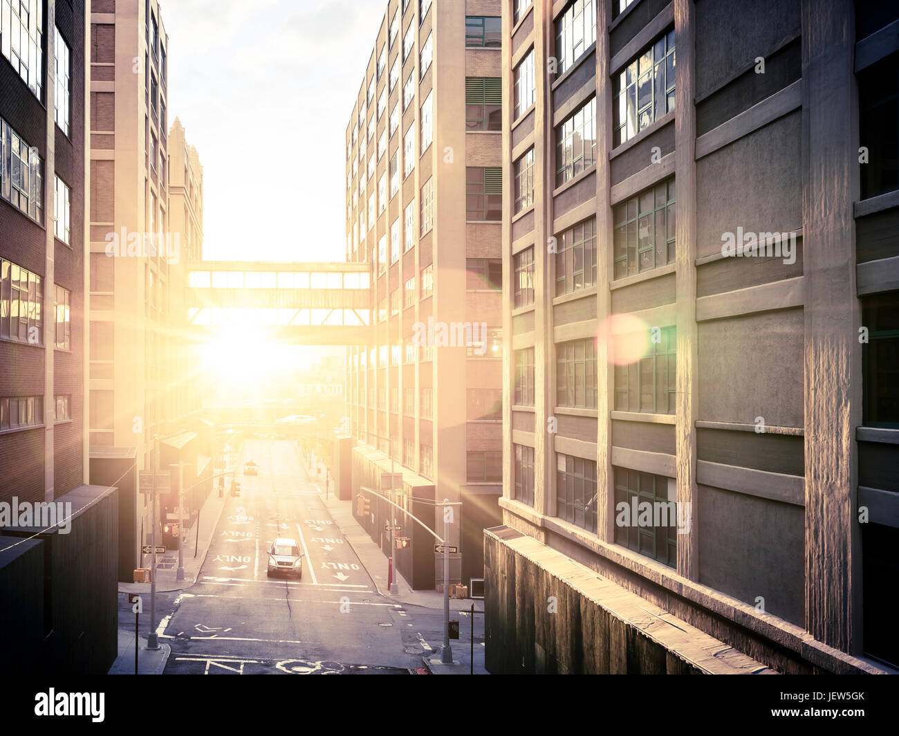 Street in sunlight Stock Photo - Alamy