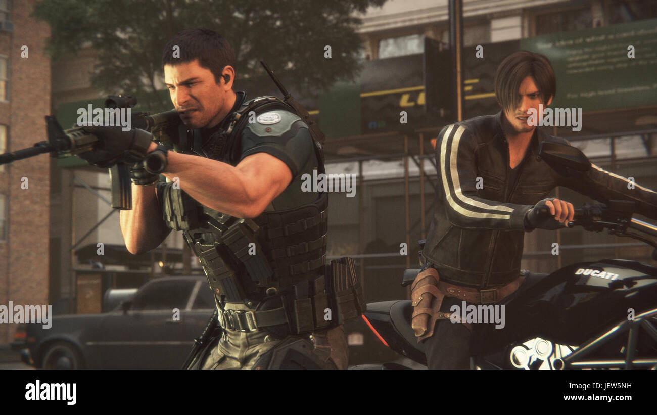 RESIDENT EVIL: VENDETTA, US poster, l-r: Chris Redfield (voice: Kevin ...