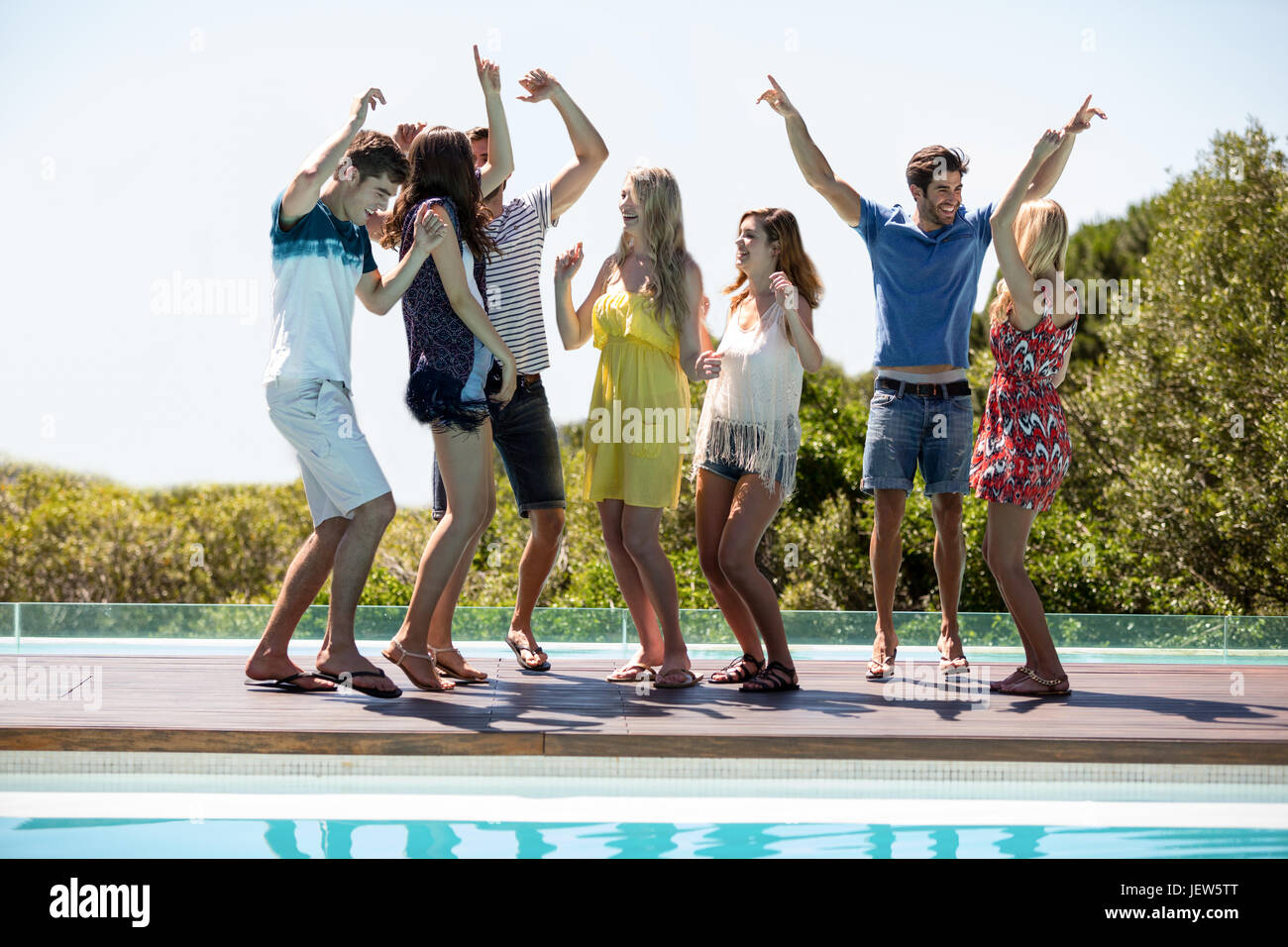 Man dancing swimming pool hi-res stock photography and images - Alamy