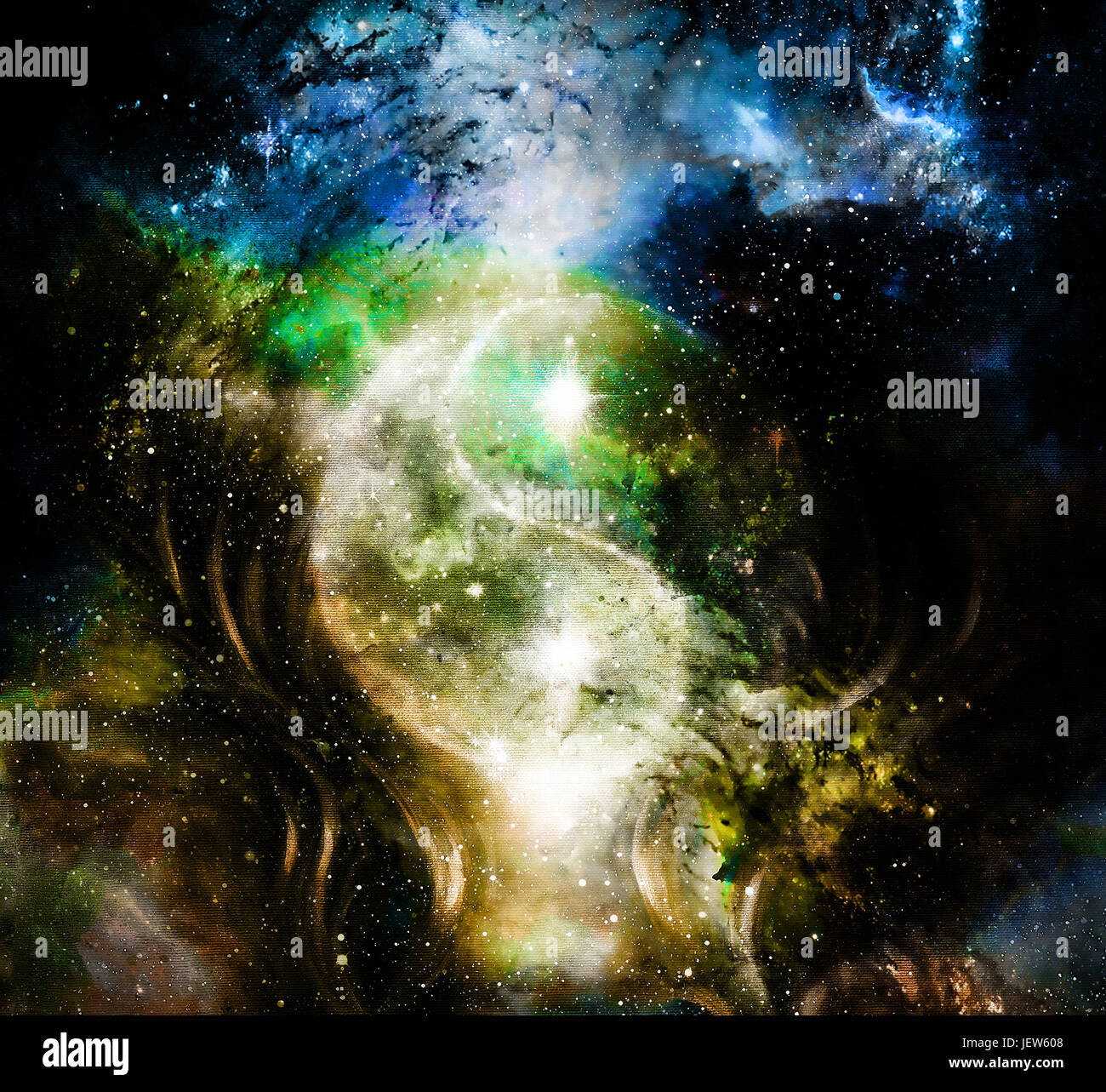 Yin Yang Symbol in cosmic space. Cosmic background Stock Photo - Alamy