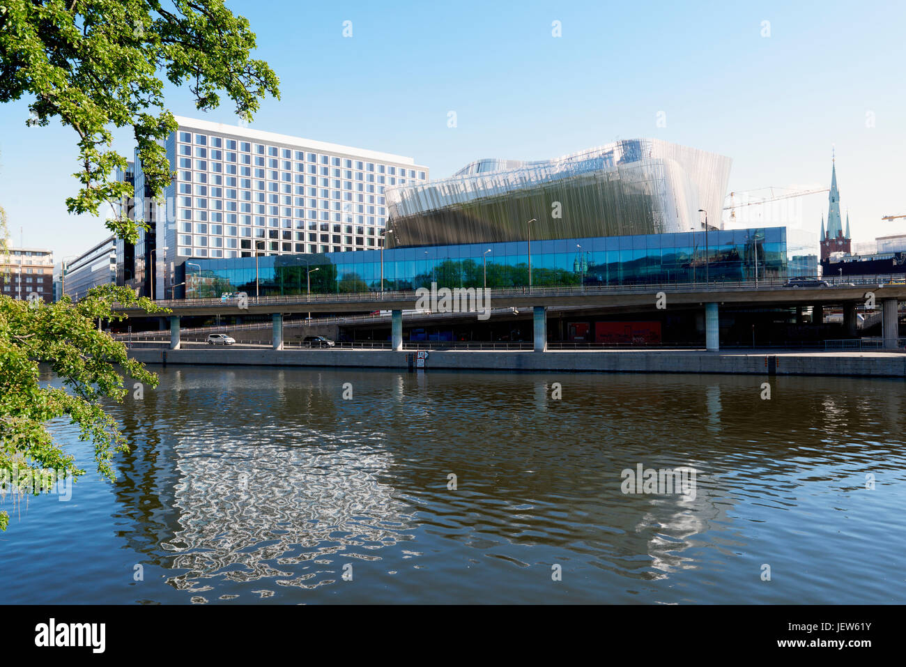 Modern building at water Stock Photo - Alamy