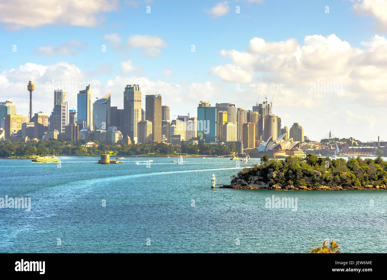 SYDNEY, AUSTRALIA - APRIL 24: Sydney skyline with Opera house, on of ...