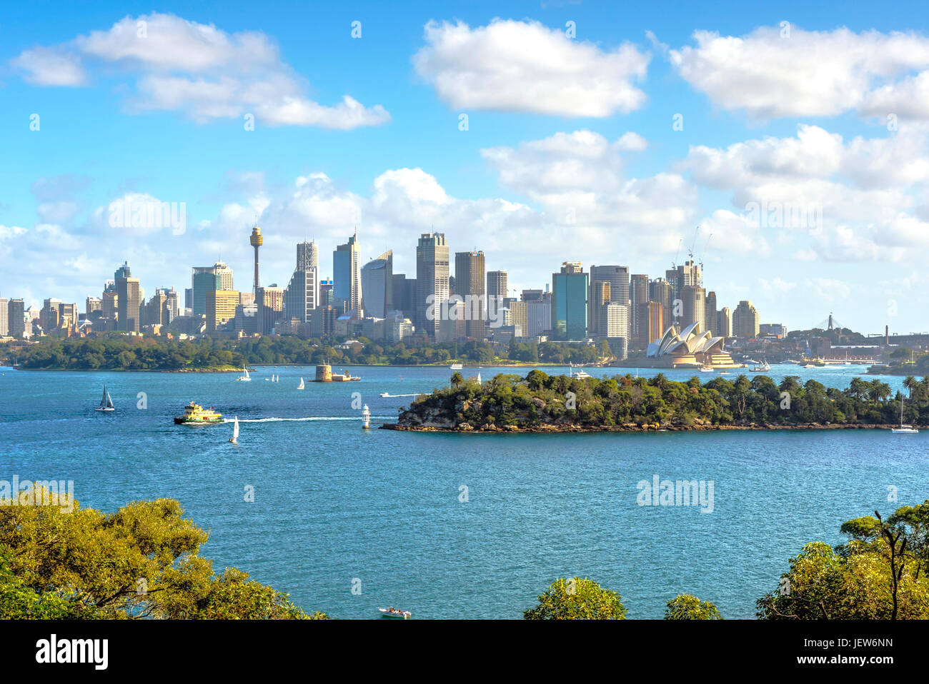 SYDNEY, AUSTRALIA - APRIL 24: Sydney skyline with Opera house, on of ...