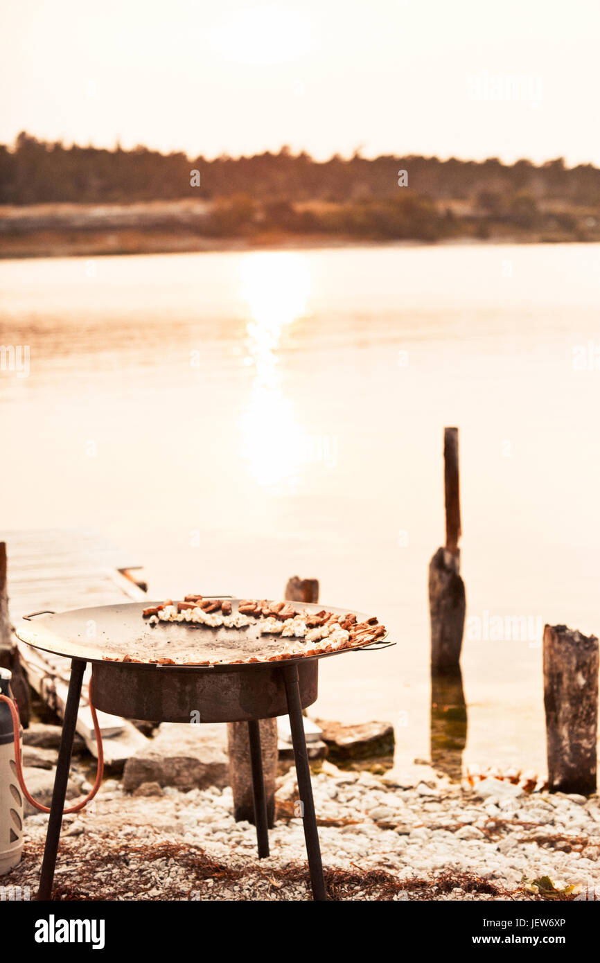 Barbecue at water Stock Photo - Alamy