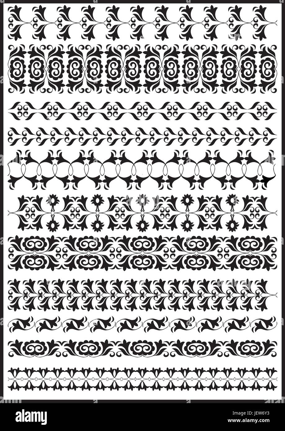 vintage, illustration, classical, frame, border, framework, isolated ...