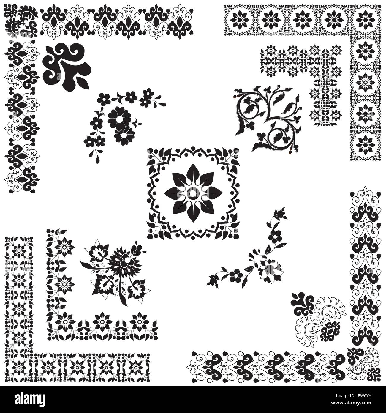 graphic, corner, element, accent, decorative, line, frame, emphasize ...