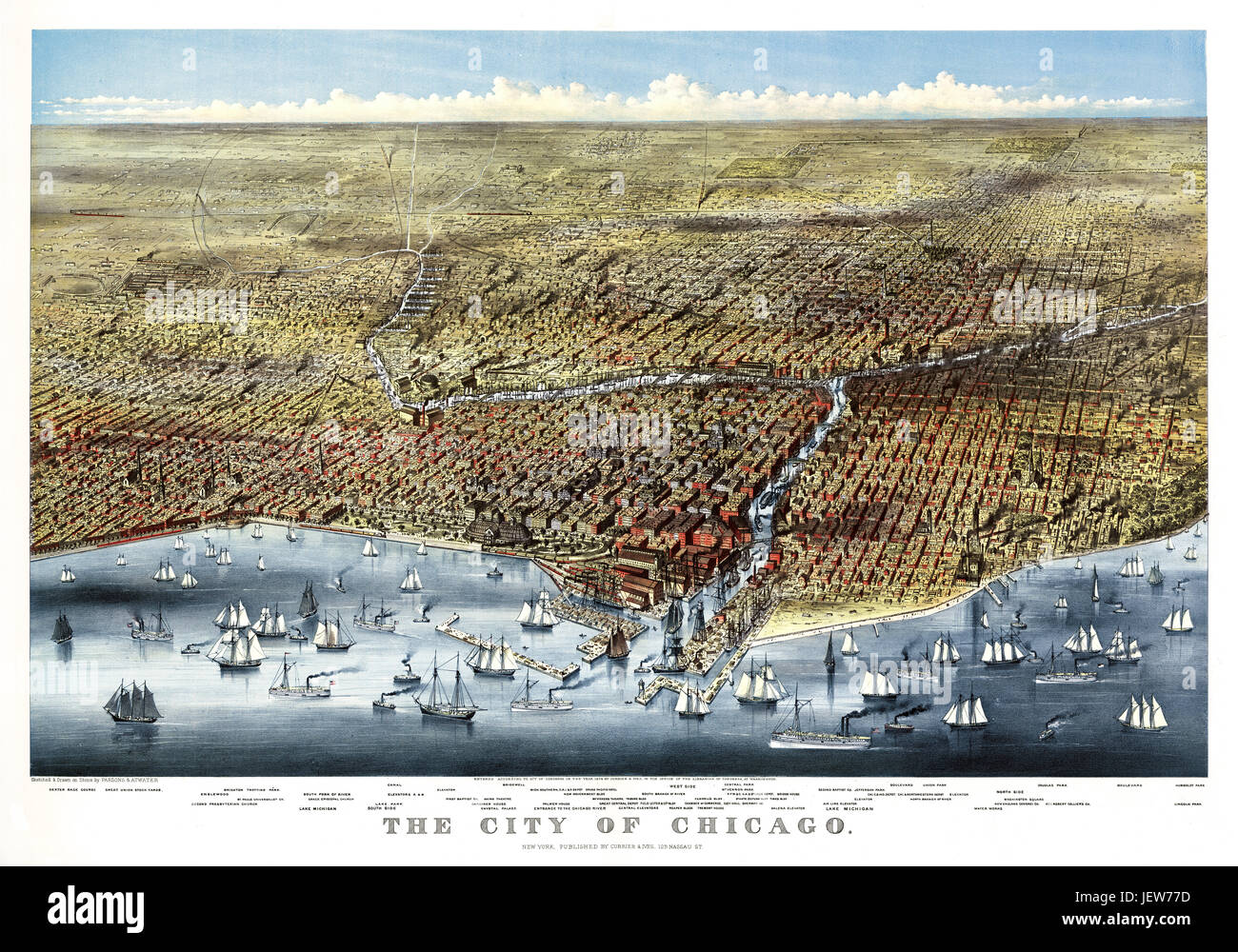 Old map of illinois hi-res stock photography and images - Alamy