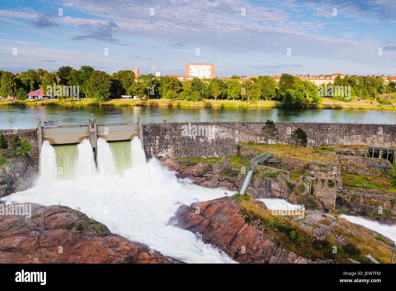 Dam on river Stock Photo - Alamy