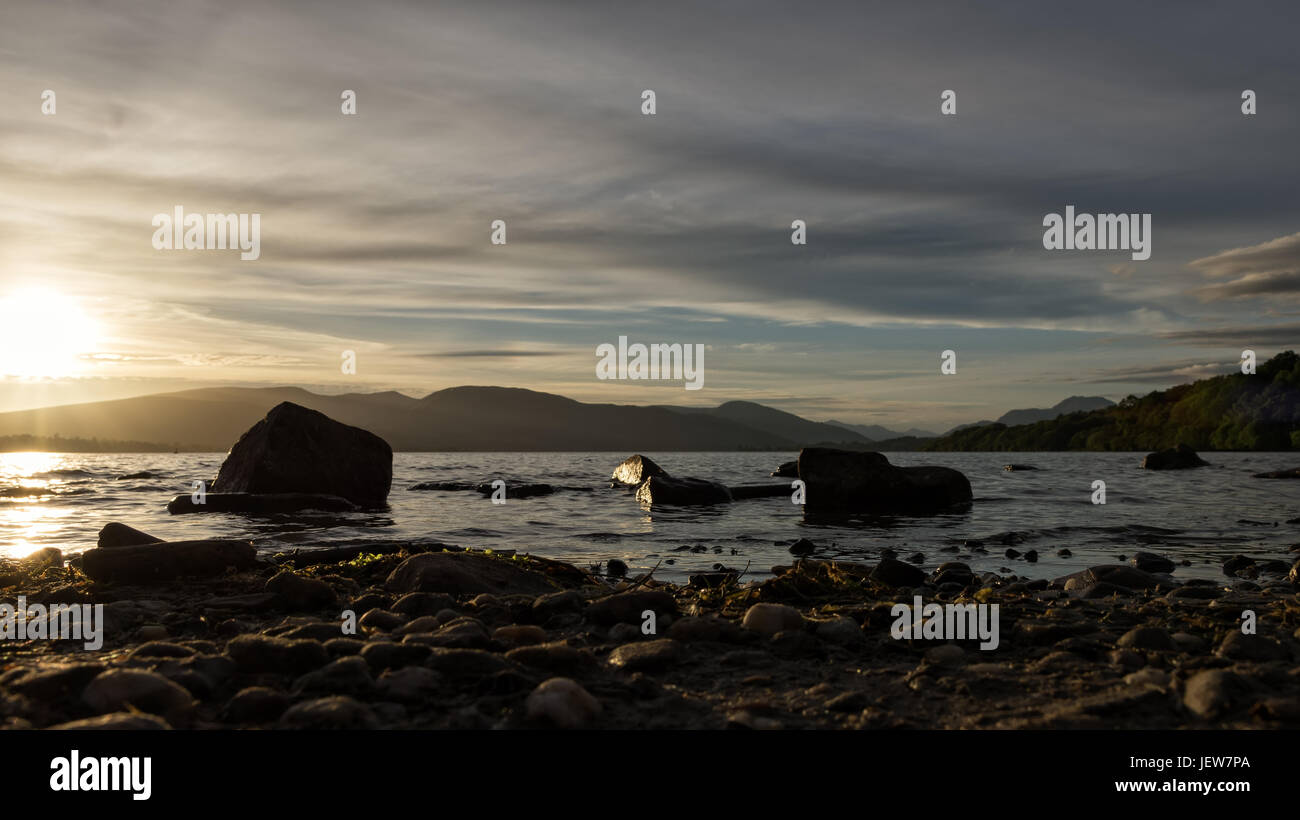 Sunset of the iconic Loch Lomond Stock Photo - Alamy