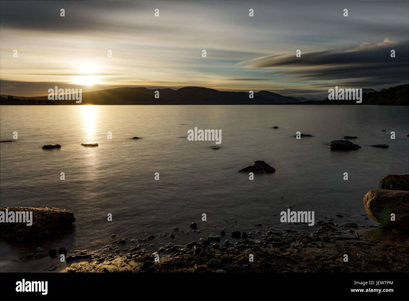 Sunset of the iconic Loch Lomond Stock Photo - Alamy