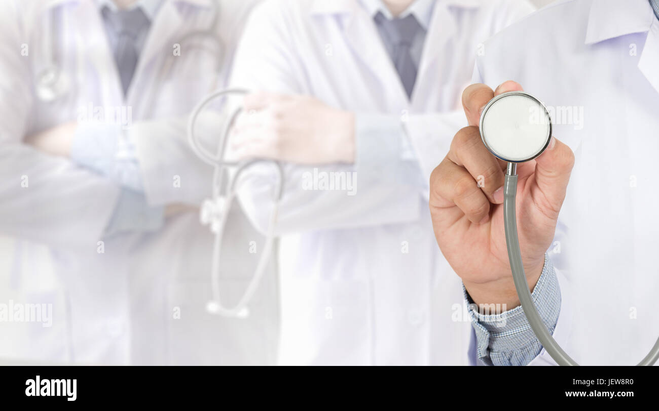 Doctor with stethoscope. doctor hard working. man doctor concept in ...