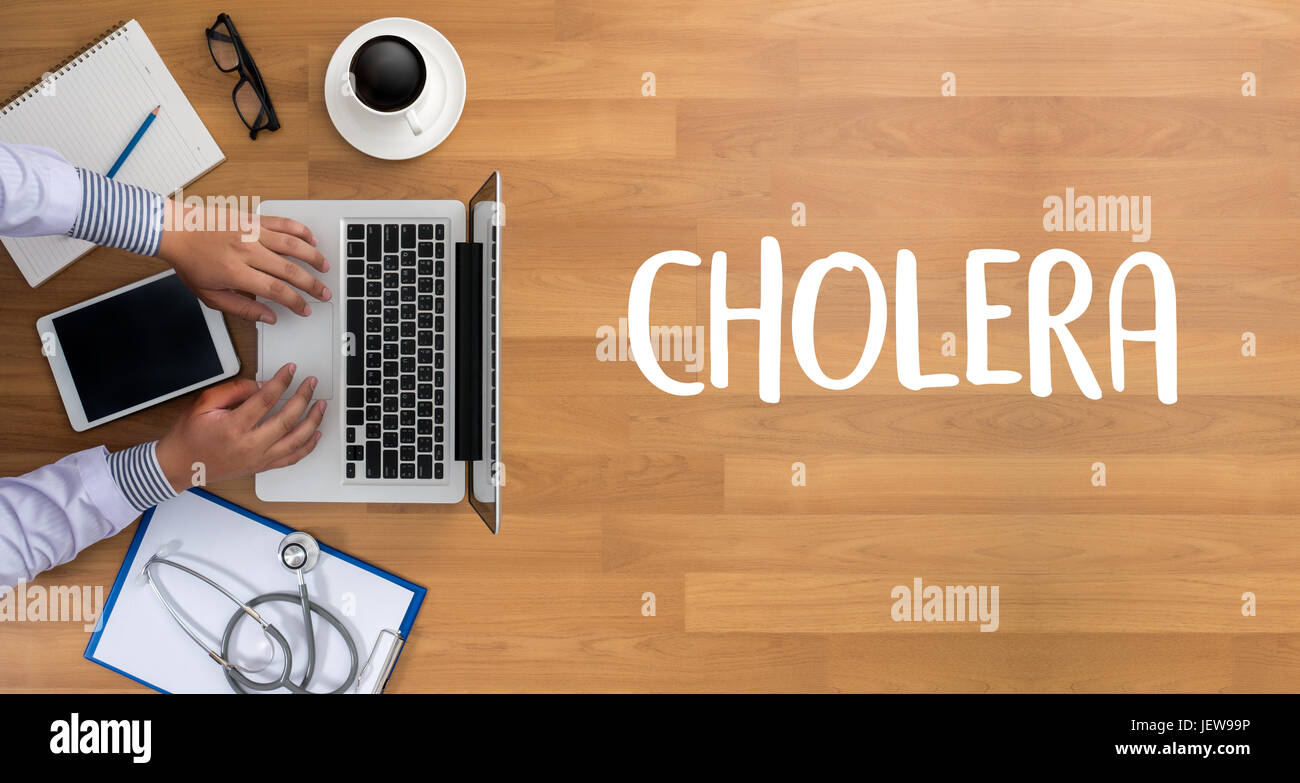 WARNING CHOLERA Medicine doctor working hard Stock Photo - Alamy