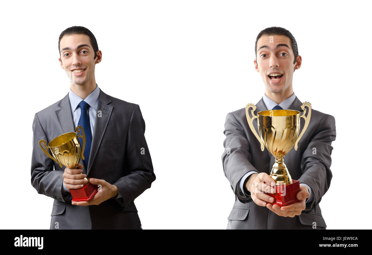 Collage of businessman receiving award Stock Photo - Alamy
