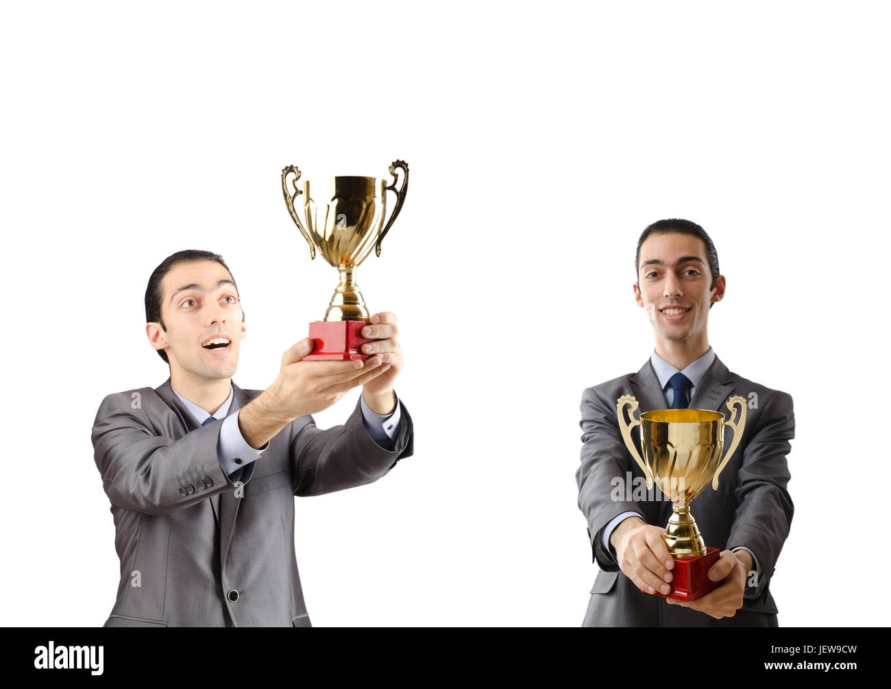 Collage of businessman receiving award Stock Photo - Alamy