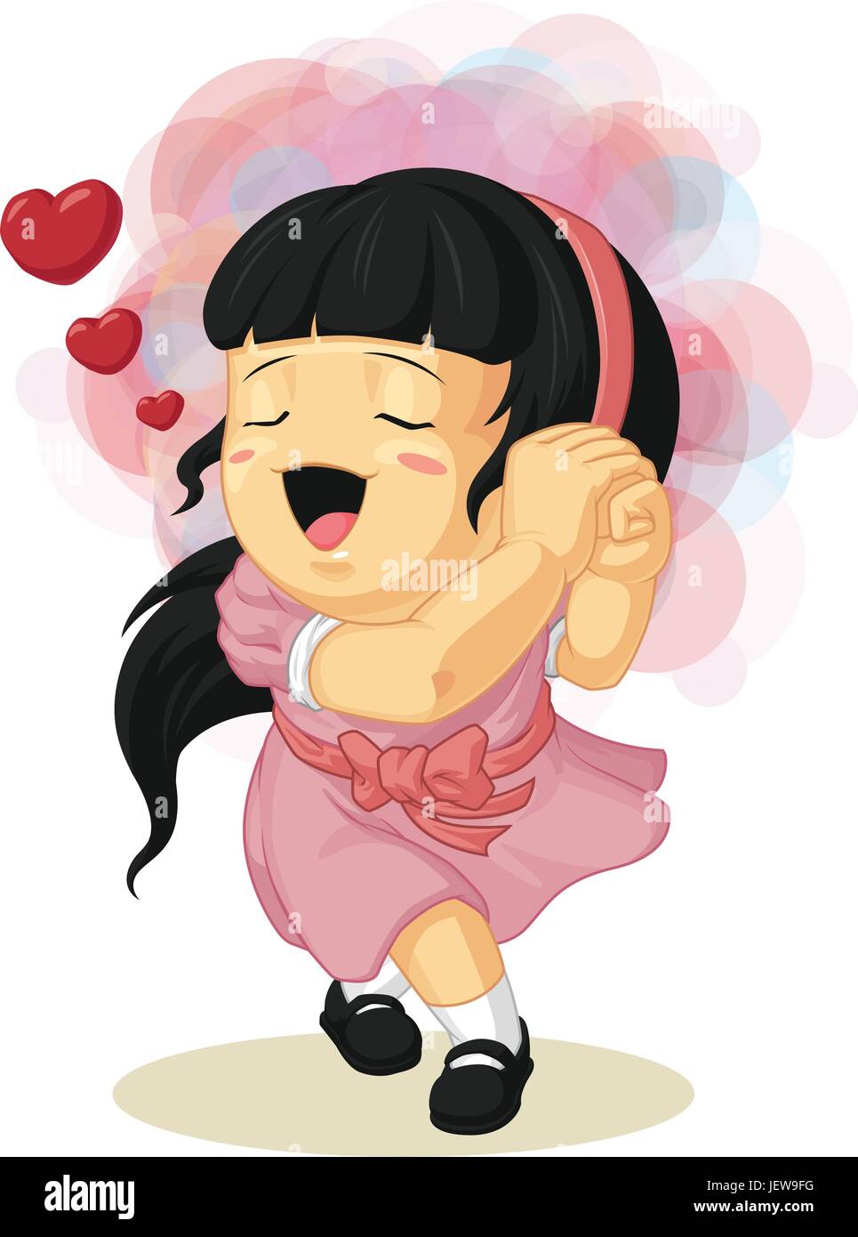 cartoon, vector, love, in love, fell in love, valentine, heart, girl ...