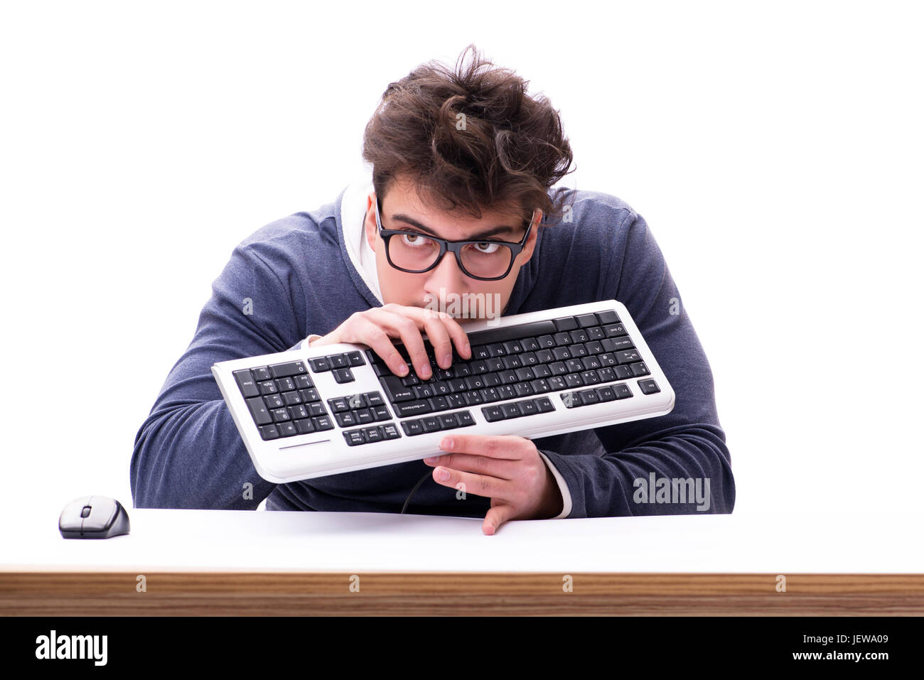 Hacker isolated on the white background Stock Photo - Alamy