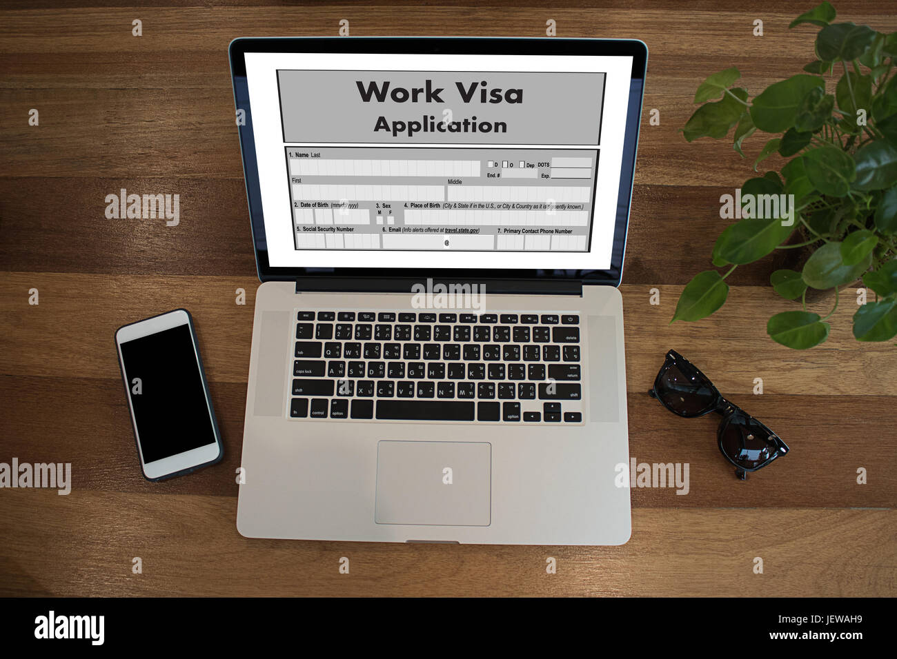 Visa Application Form Immigration Employment Recruitment Stock Photo ...