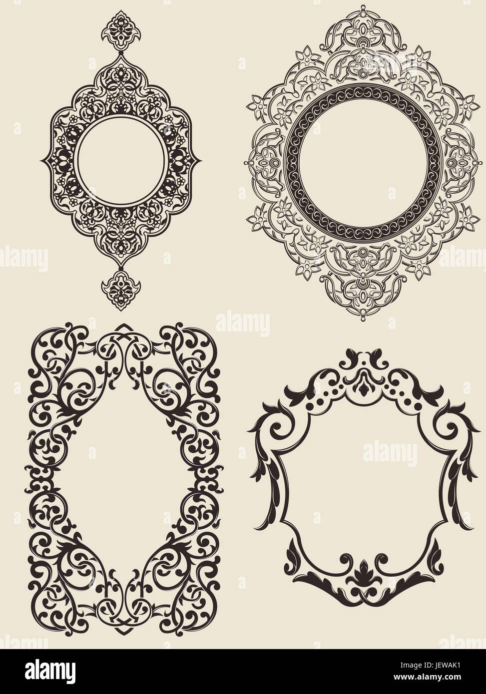 vintage, ornament, ornamental, retro, vector, frame, old, framework ...