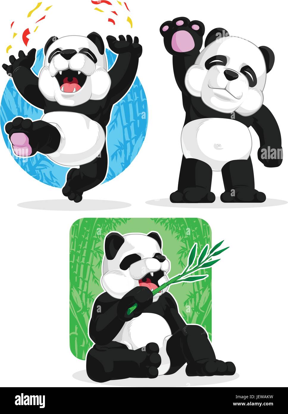 Panda cartoon hand waving hi-res stock photography and images - Alamy