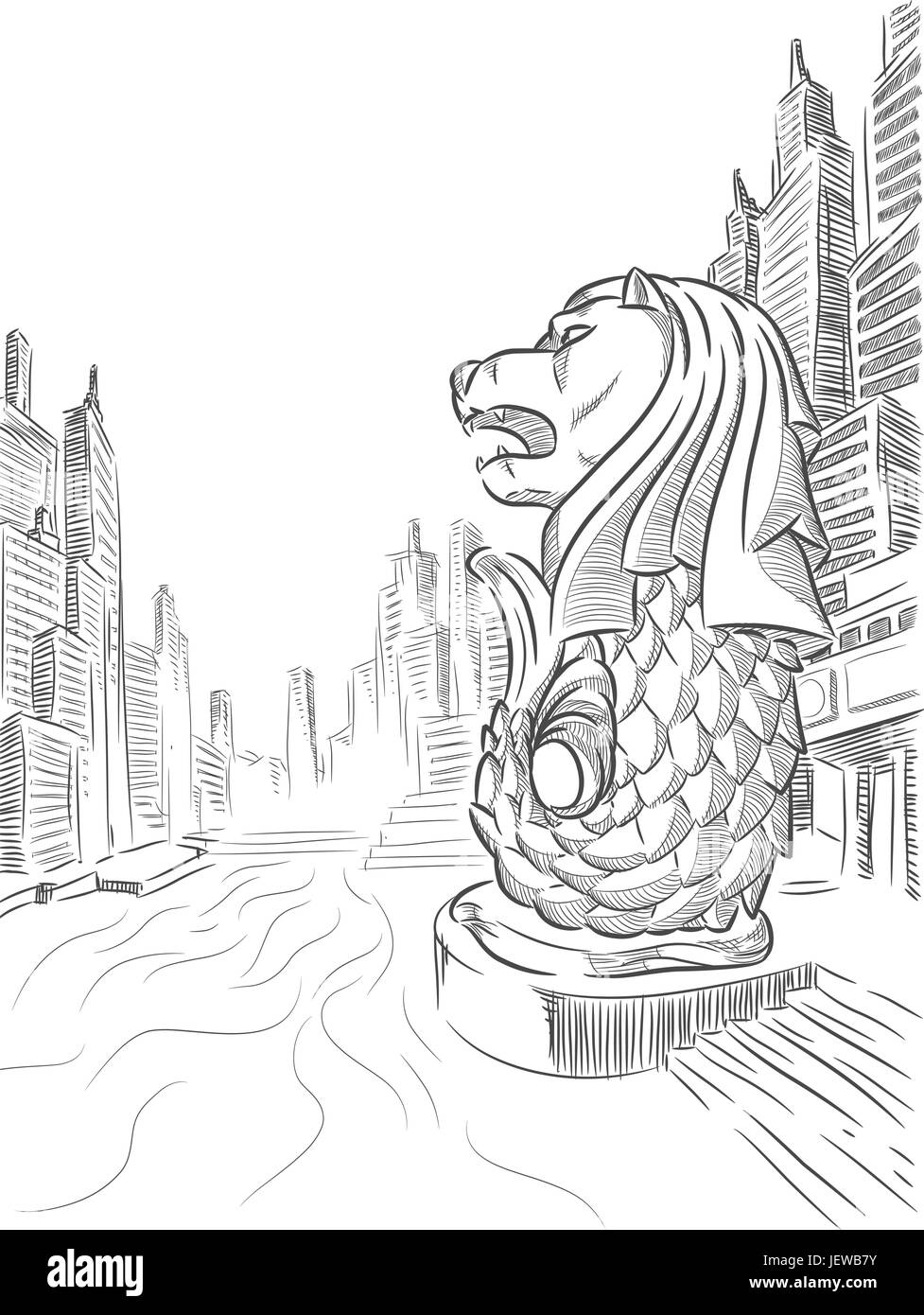 travel, monument, singapore, sketch, photo, picture, image, copy ...