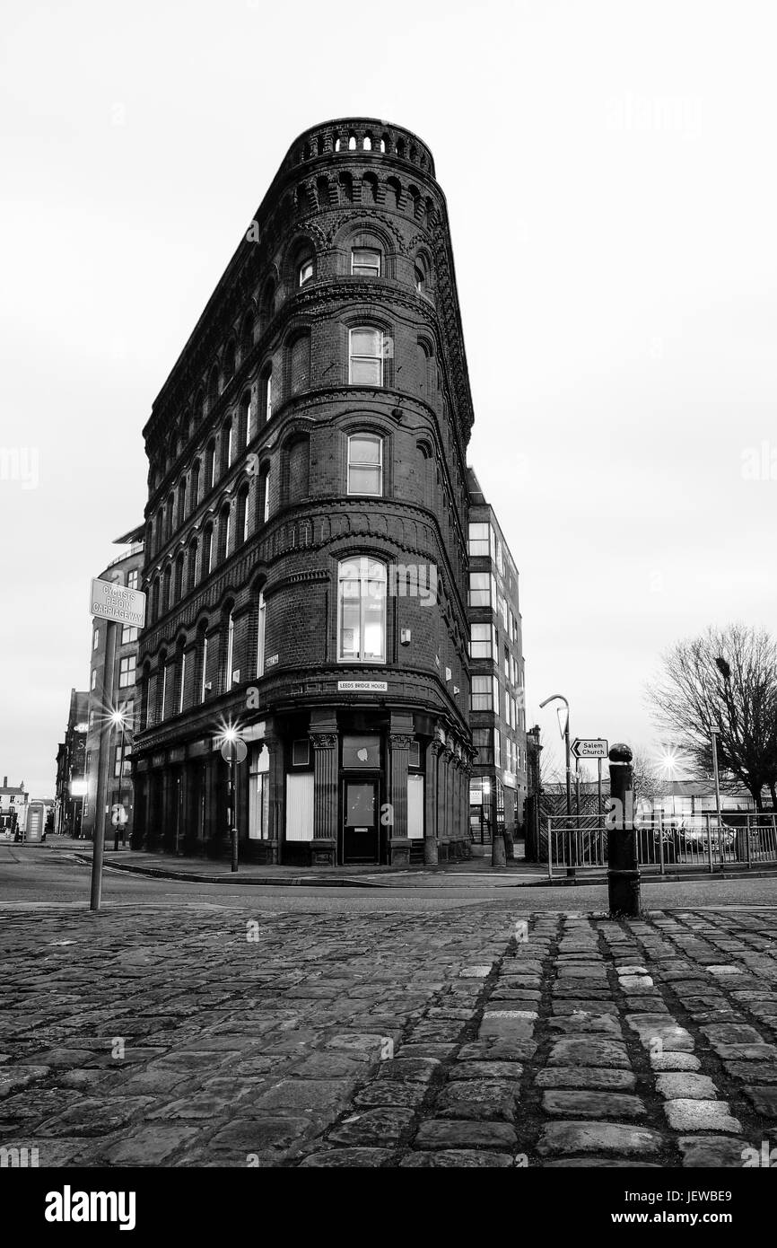 Leeds Bridge House, also known as the Flat Iron similar to the building ...