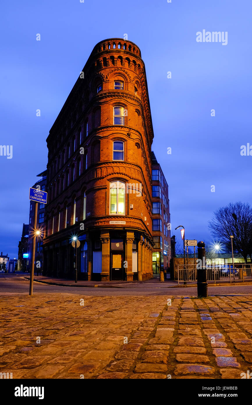 Leeds Bridge House, also known as the Flat Iron similar to the building ...