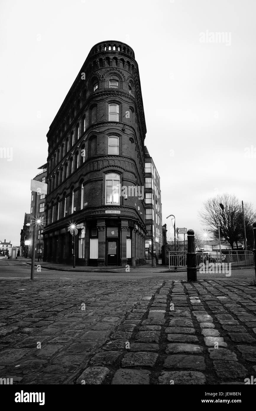 Leeds Bridge House, also known as the Flat Iron similar to the building ...