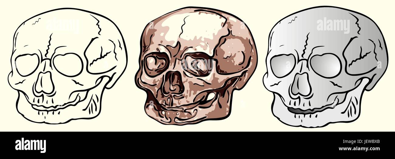 skull, scary, halloween, spooky, hazard, sign, vector, pictogram ...