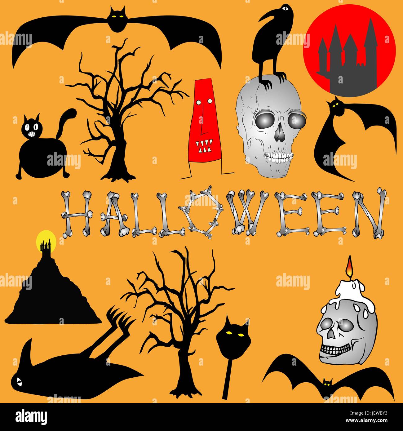 skull, scary, halloween, spooky, horror, vector, backdrop, background ...