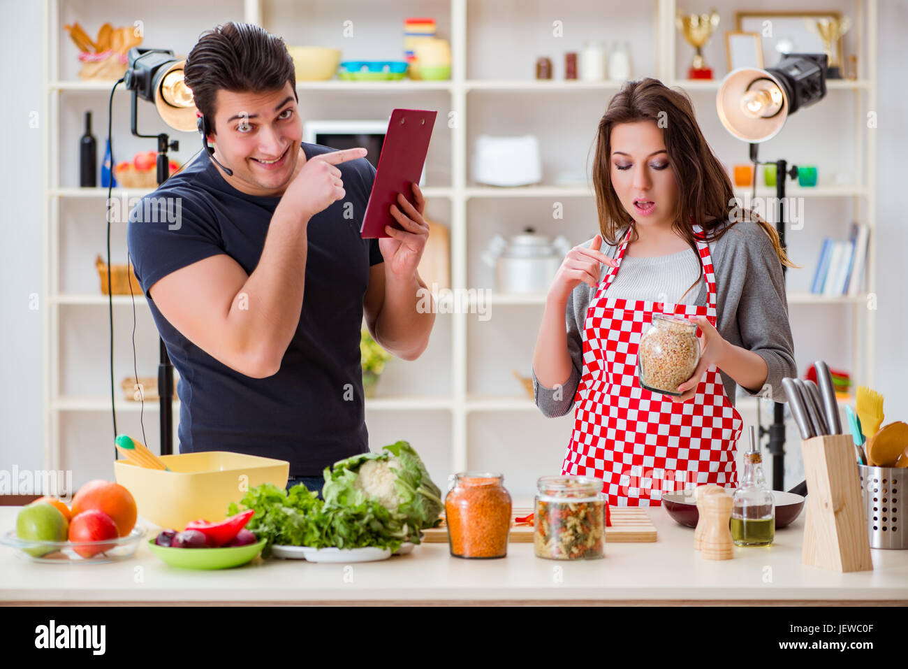 Food cooking tv show in the studio Stock Photo - Alamy